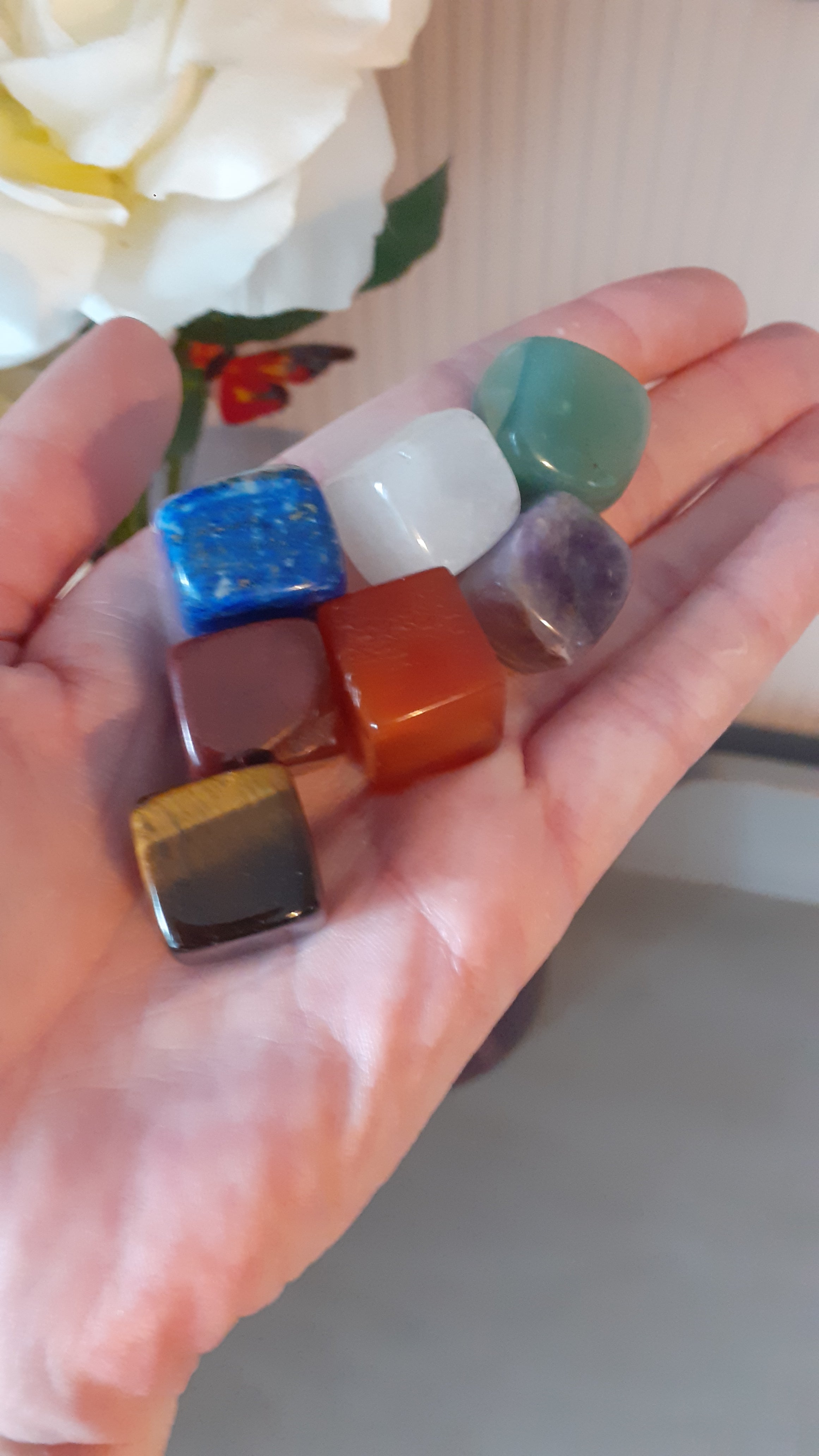 Chakra Polished Cube Set – The Crystal Healing Shop