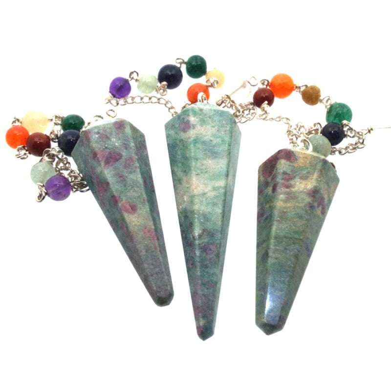 Ruby in Zoisite Faceted Chakra Gemstone Dowsing Pendulum – The Crystal Healing Shop