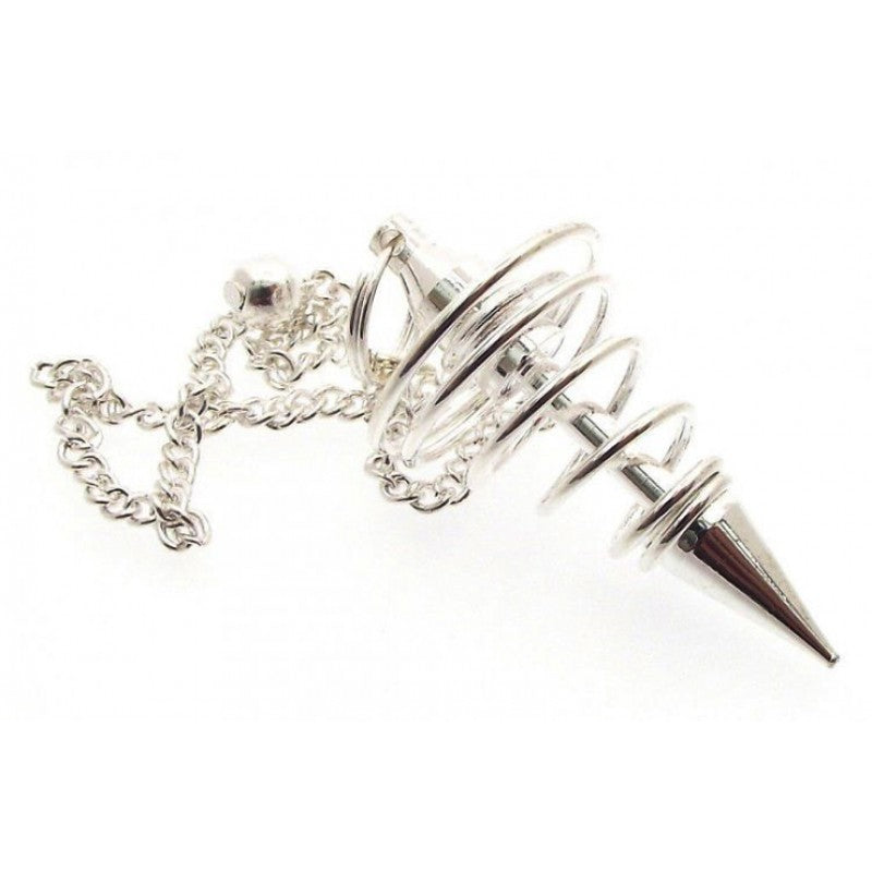 Silver Plated Spiral Vortex Pendulum – The Crystal Healing Shop