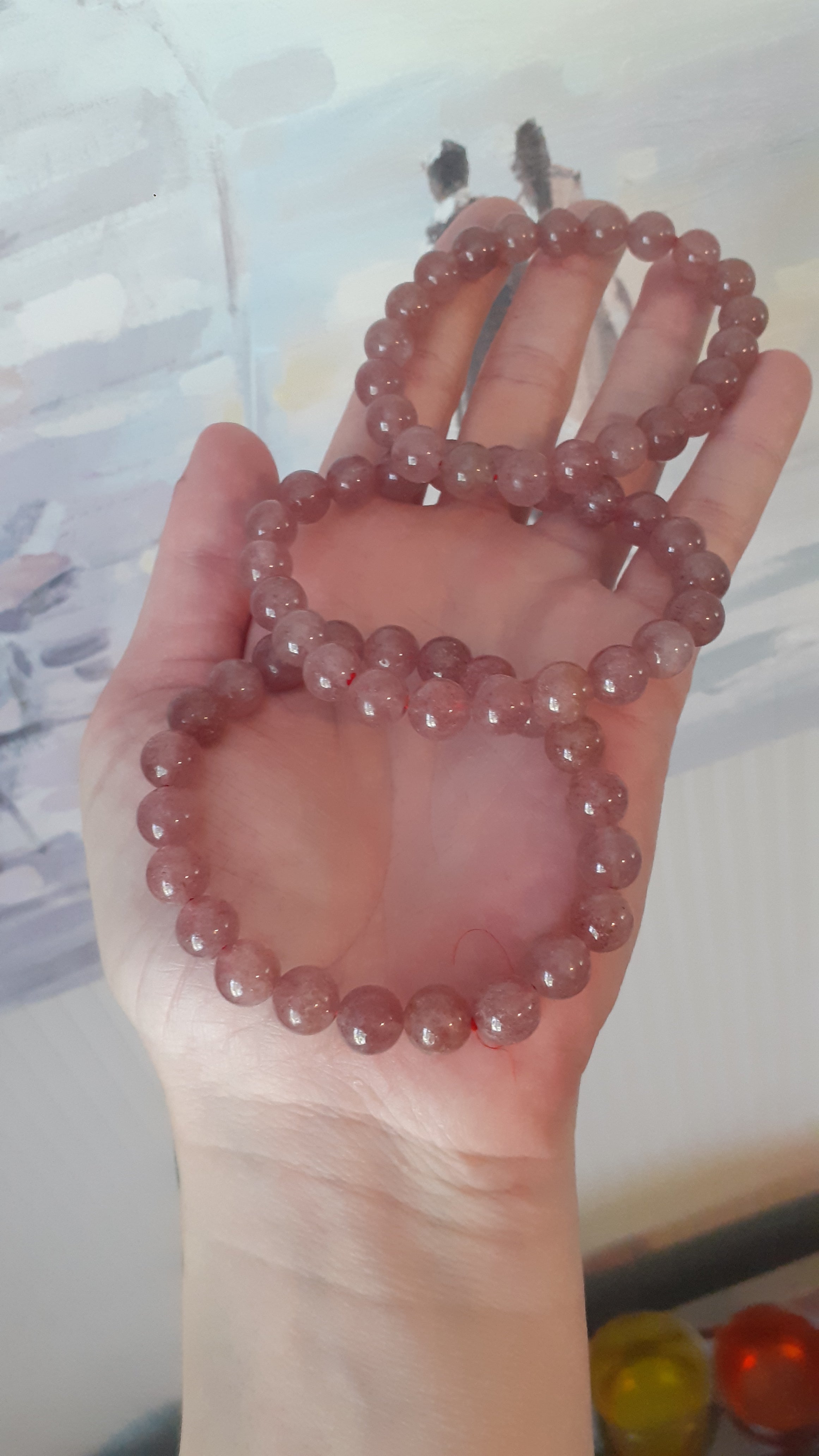 Strawberry Quartz Bead Bracelet – The Crystal Healing Shop