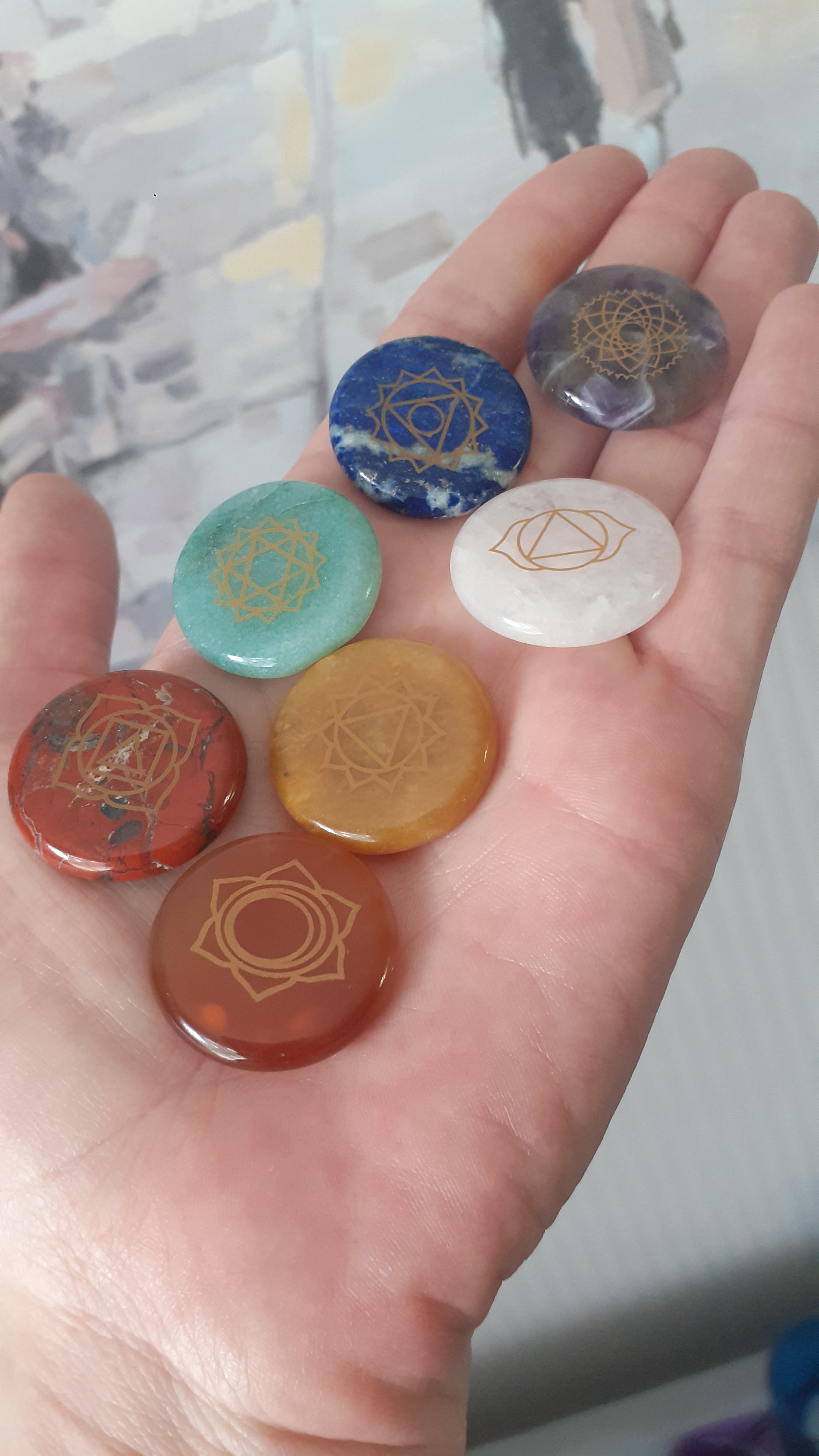 Chakra Engraved Round Disc Set – The Crystal Healing Shop